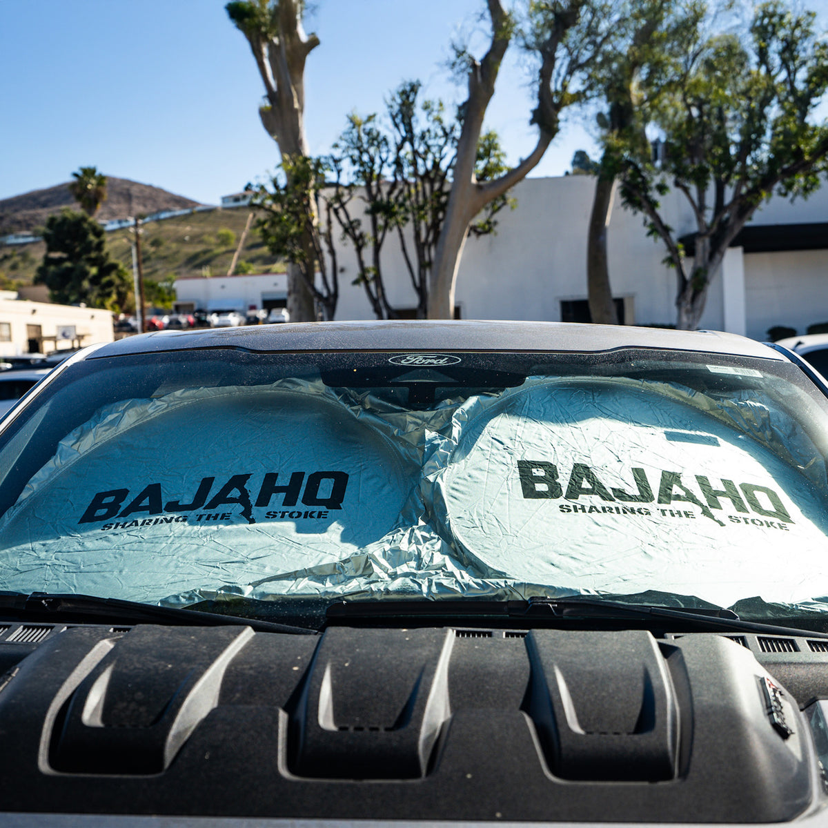 Baja HQ Sharing the Stoke Universal Car Windshield Sunshade - Silver